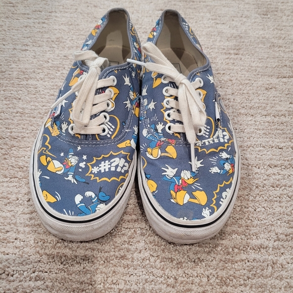 Vans | Shoes | Vans Disney Blue And White Angry Donald Duck Sneakers ...